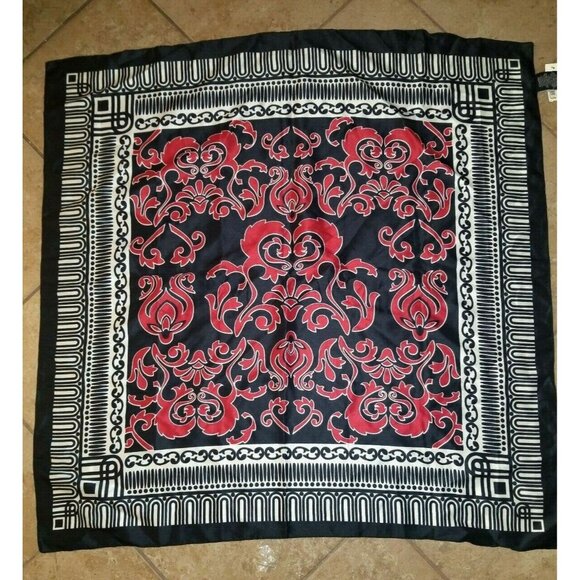 George | Accessories | Square George Scarf Nwt Red White Black 35 X 35 ...